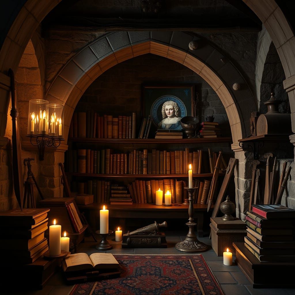 Medieval Physician in a Gothic Study - AI Art