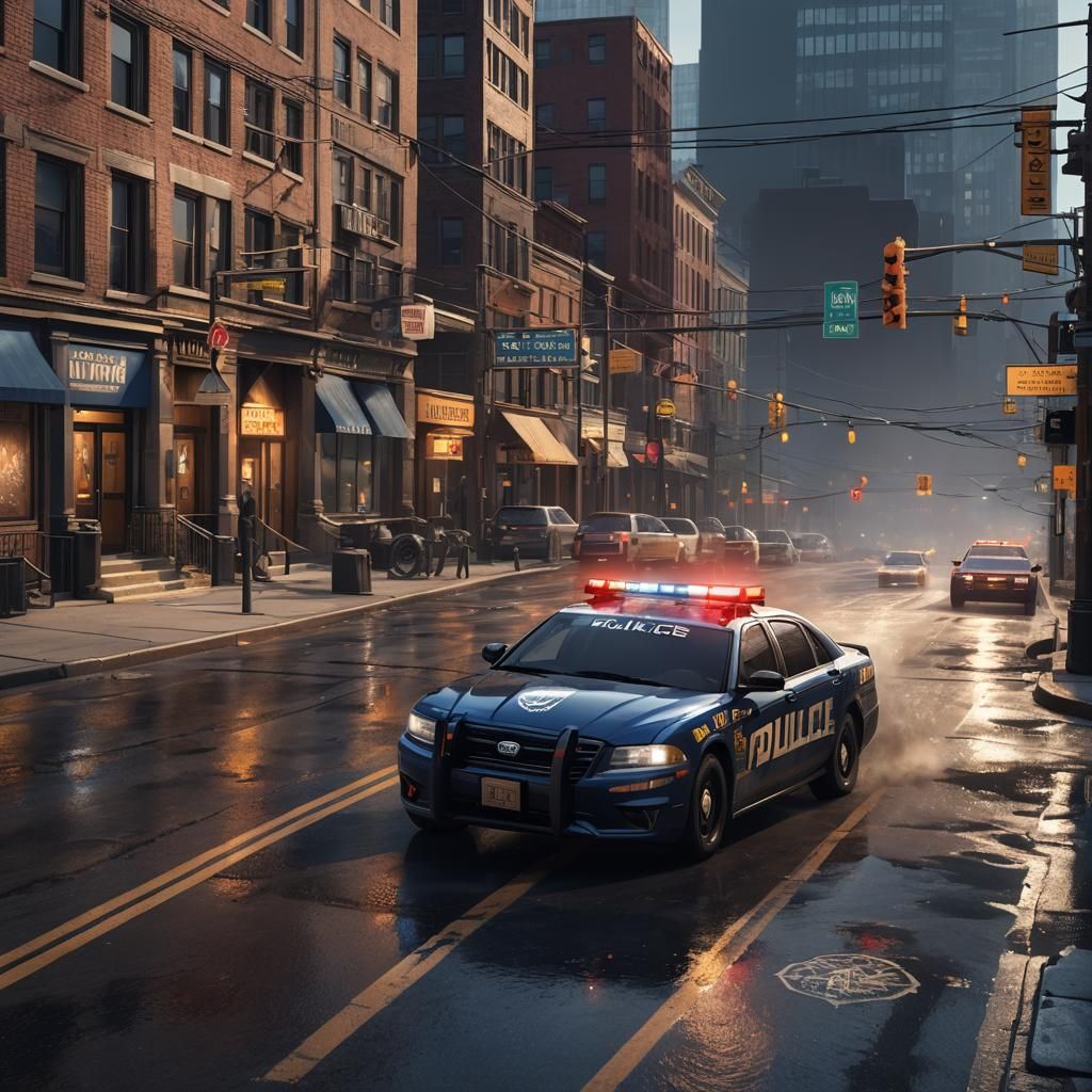 police car - AI Generated Artwork - NightCafe Creator