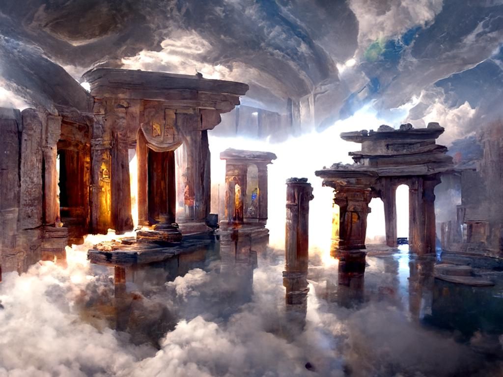 The inside of a celestial temple - AI Generated Artwork - NightCafe Creator
