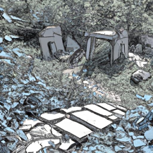 The ancient crumbling ruins of Smurf Village, overgrown with foliage ...