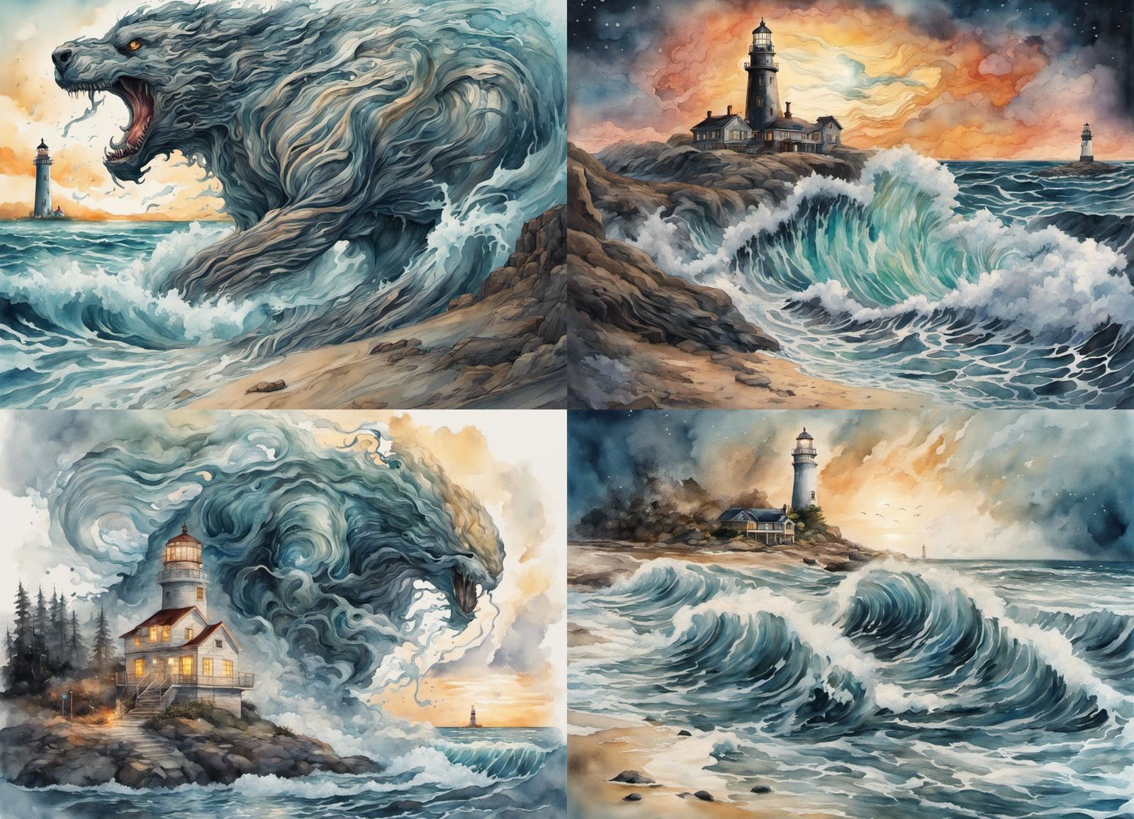 An elemental beast like animal made entirely from swirling torrents of ...