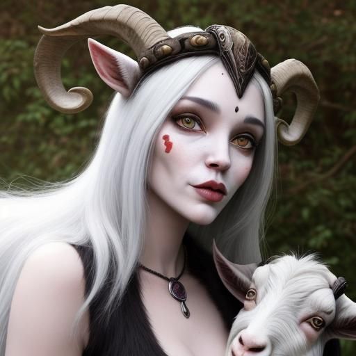 Goatess goddess woman goat lady hybrid - AI Generated Artwork ...