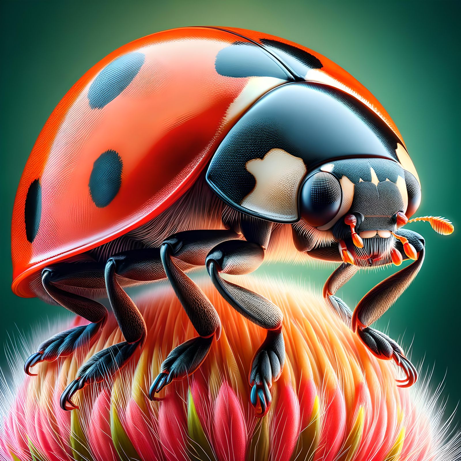 Macro Ladybug - AI Generated Artwork - NightCafe Creator