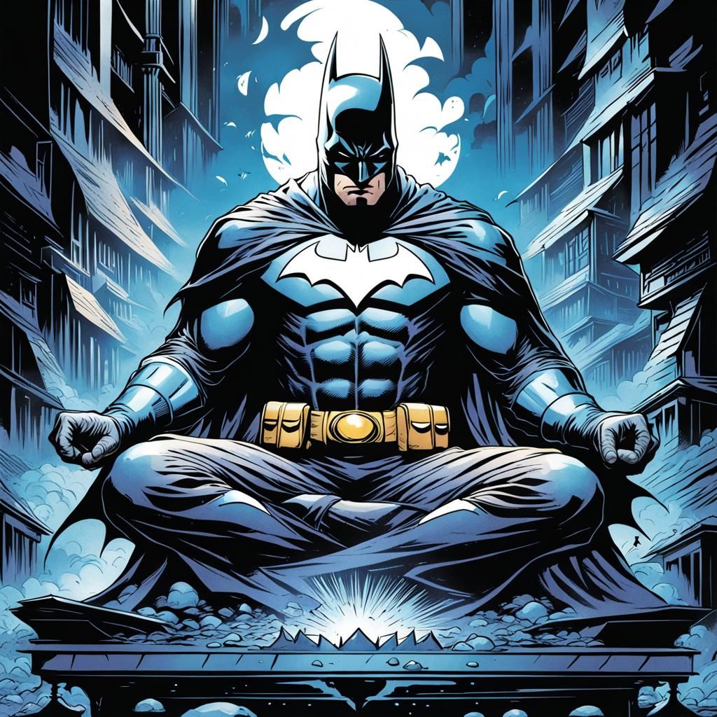 Batman meditating - AI Generated Artwork - NightCafe Creator