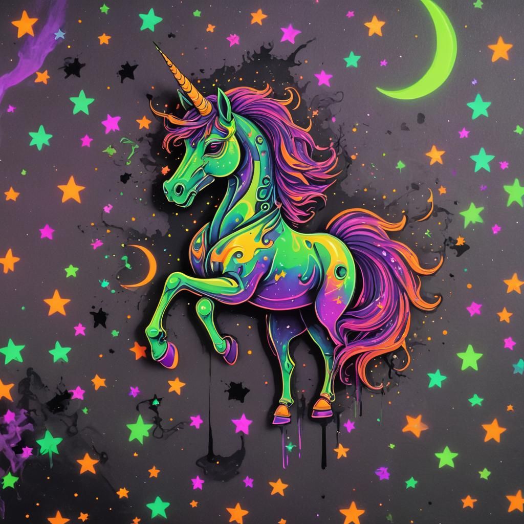 electric neon rainbow unicorn - electric neon rainbow unicor...