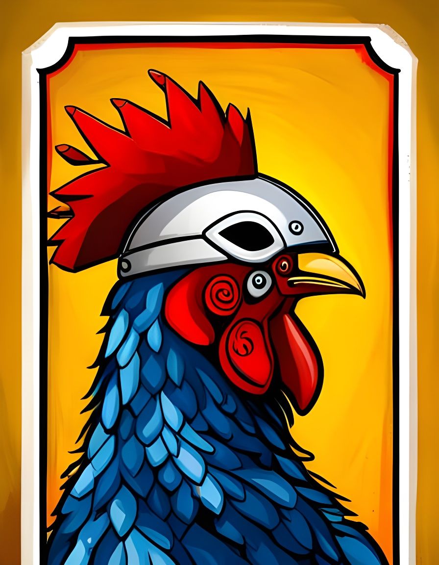 Rooster wearing a Gladiator Helmet Loteria Card - AI Generated Artwork ...