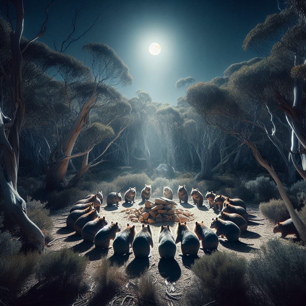 Ancient wombat ritual to appease the Wombat gods - AI Generated Artwork ...