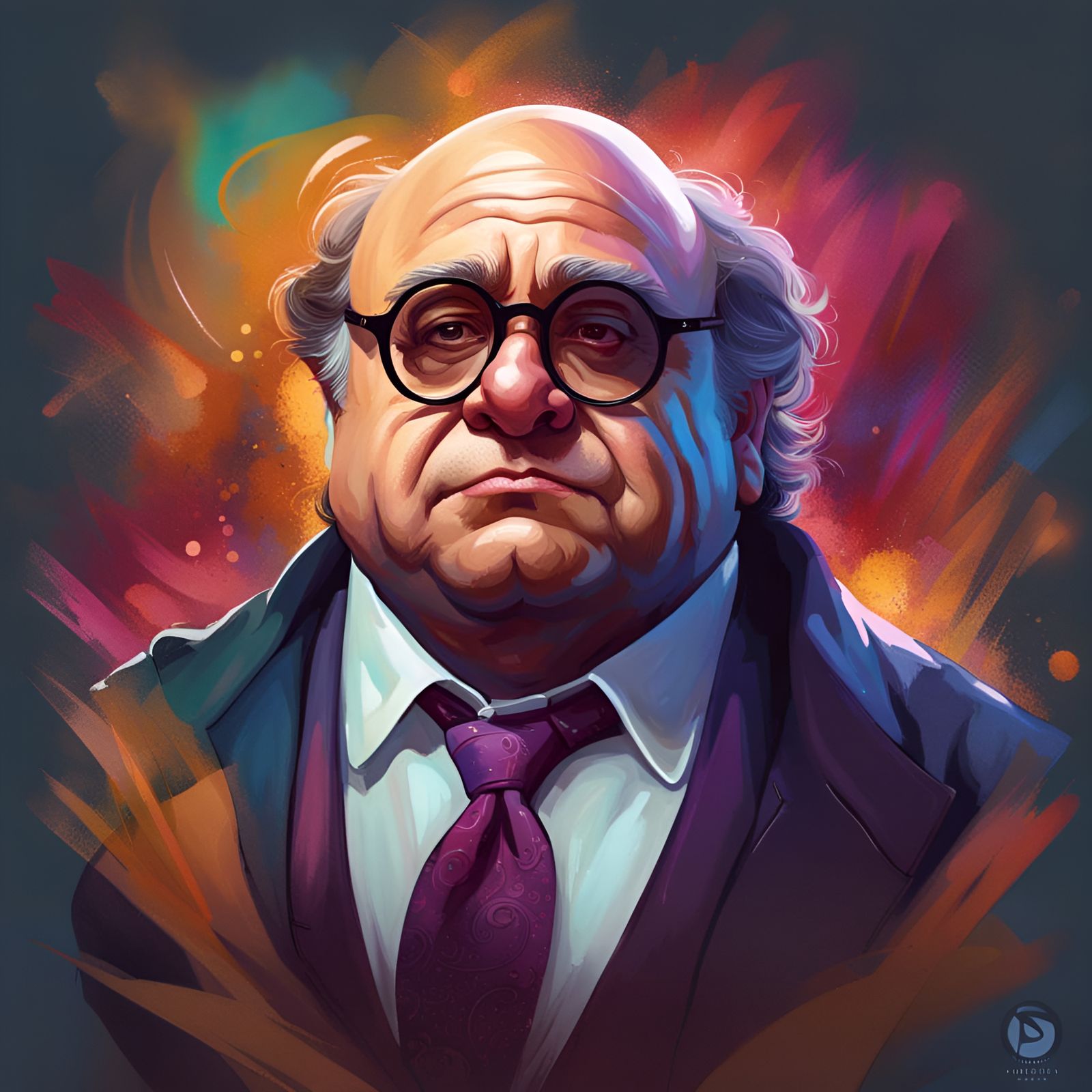 Portrait of a well dressed Danny DeVito - AI Generated Artwork - NightCafe Creator