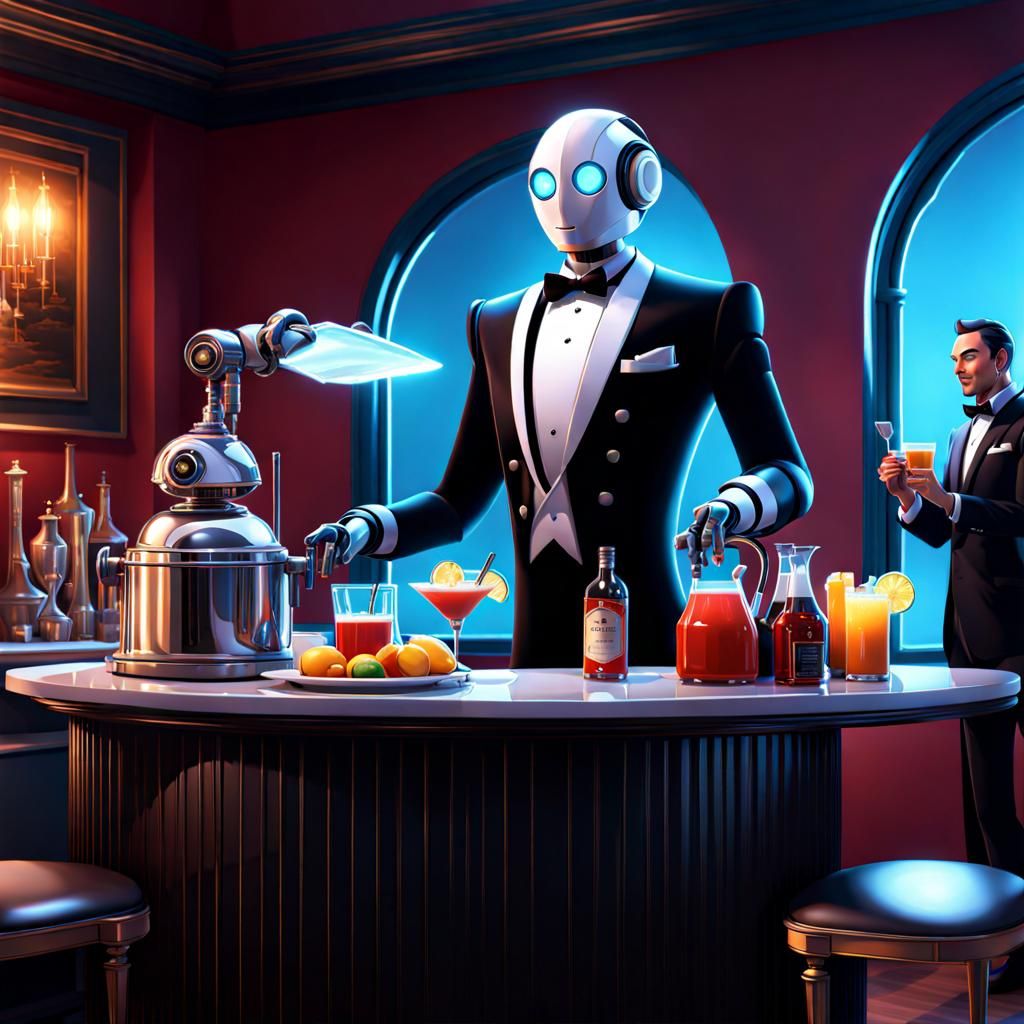 Robot Butler - AI Generated Artwork - NightCafe Creator