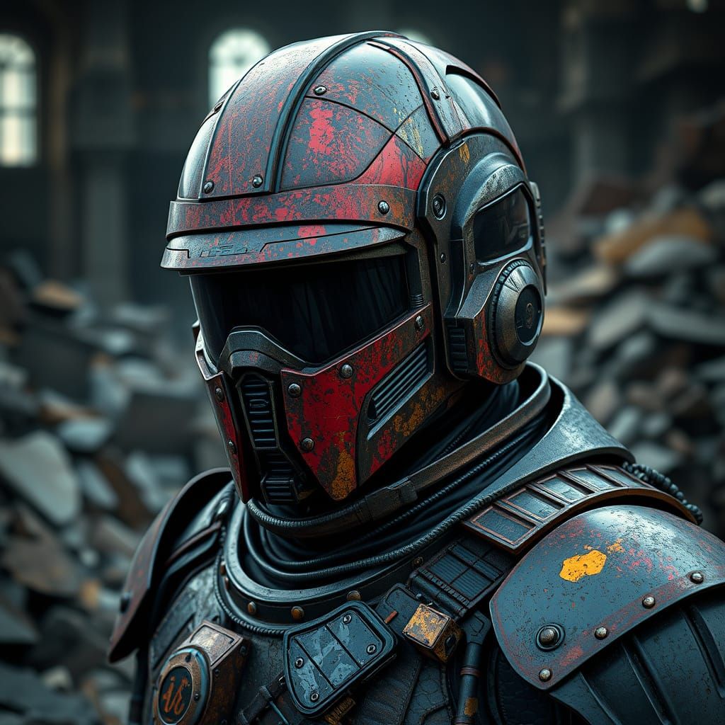 Scrap Iron Man wearing armor protype at Marvelous Heroes' Mansion