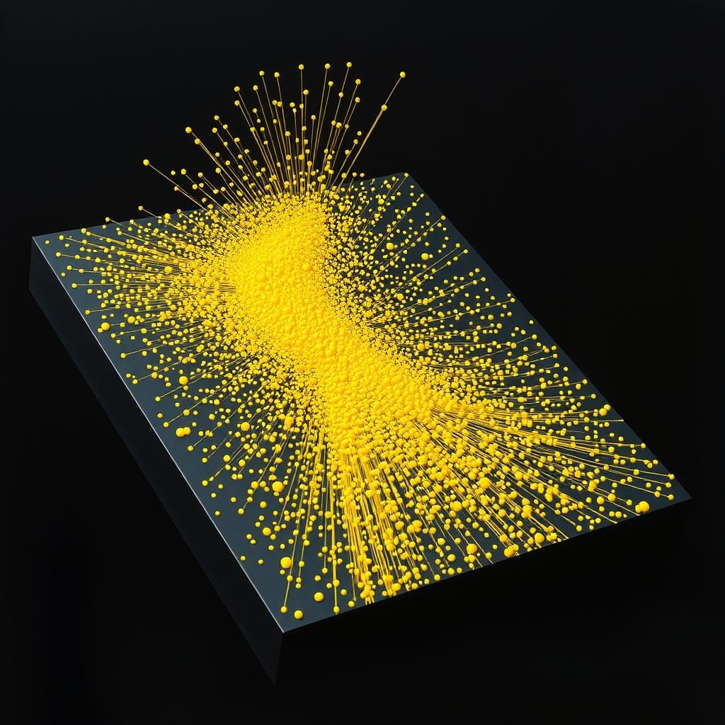 Kinetic pointillism yellow paint - Dancing Yellow Brushstrok...