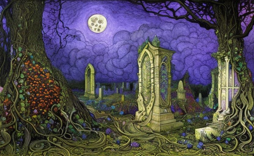 Graveyard - AI Generated Artwork - NightCafe Creator