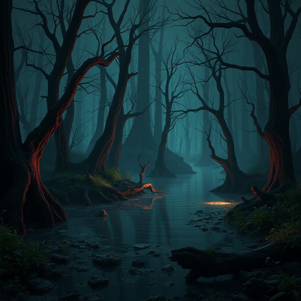 dark scary swamps - Surreal Dark Realm in Deep Fantasy