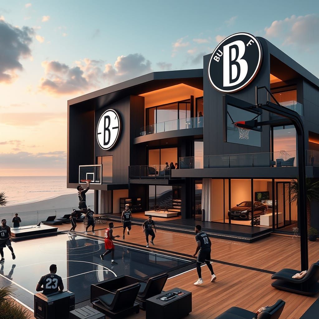 Luxurious 4-Story Mansion with Obsidian Roof and B... - AI Art