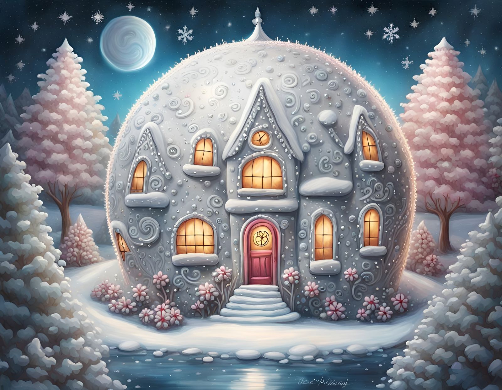 Snowball House - AI Generated Artwork - NightCafe Creator