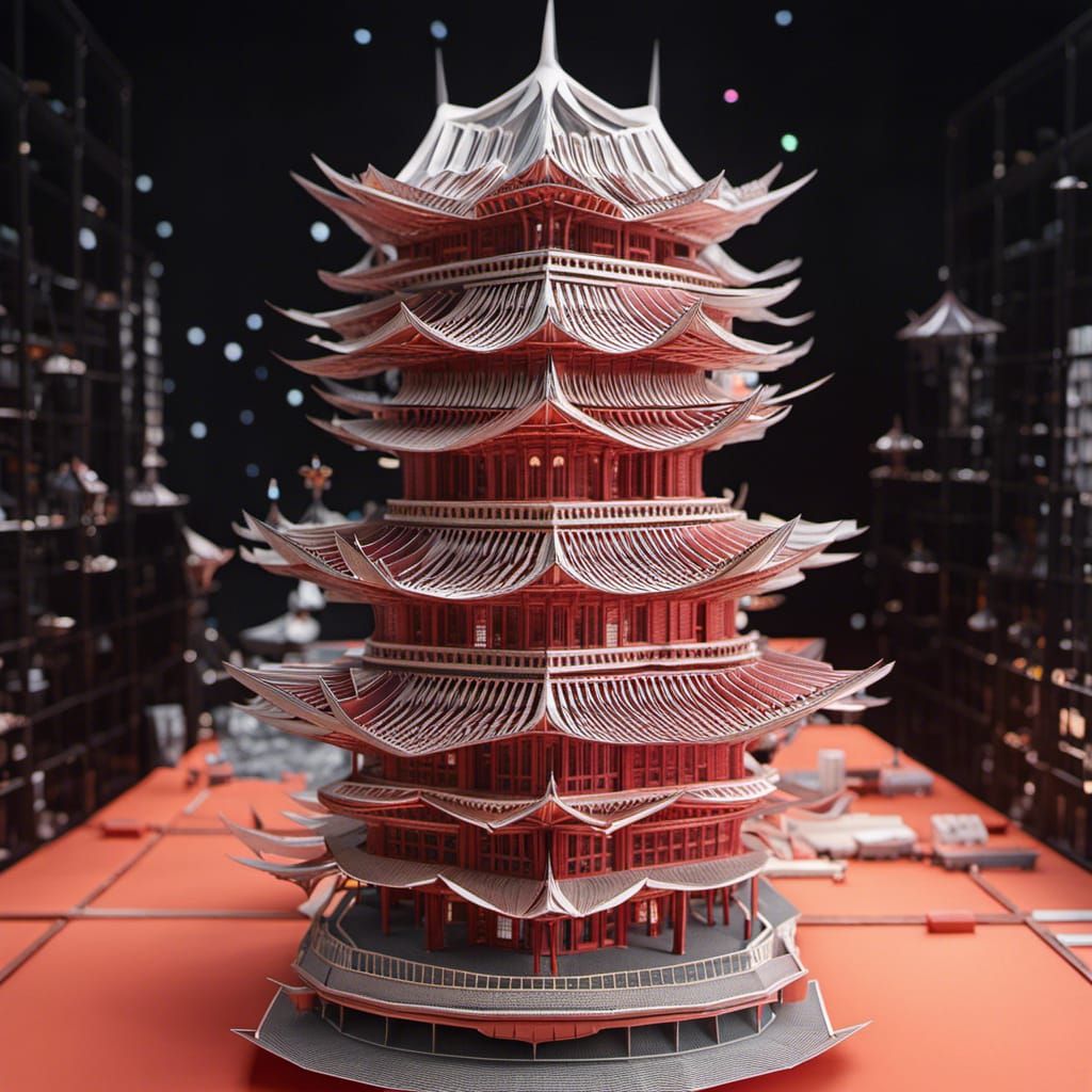 Delicate Paper Shrine - AI Generated Artwork - NightCafe Creator