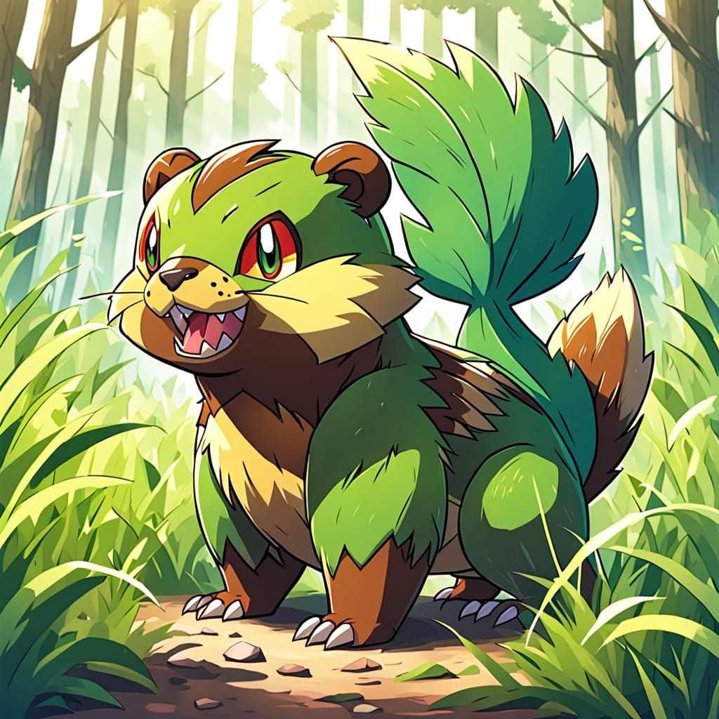 Wild Grass Fakemon Beaver Inspiration - AI Art