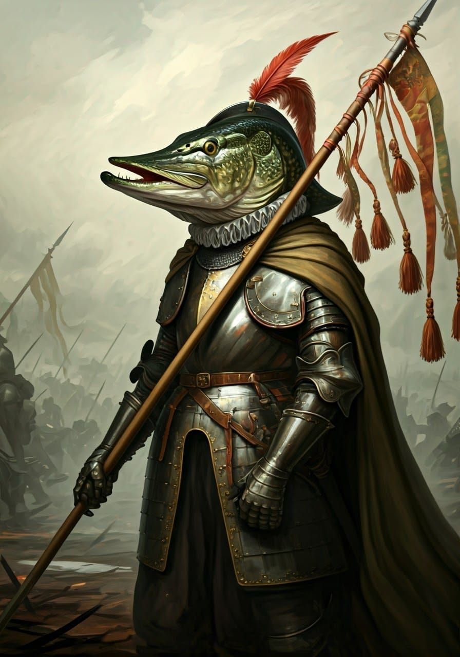 A Late Medieval Pikeman - Medieval Warrior in Gothic Armor B...