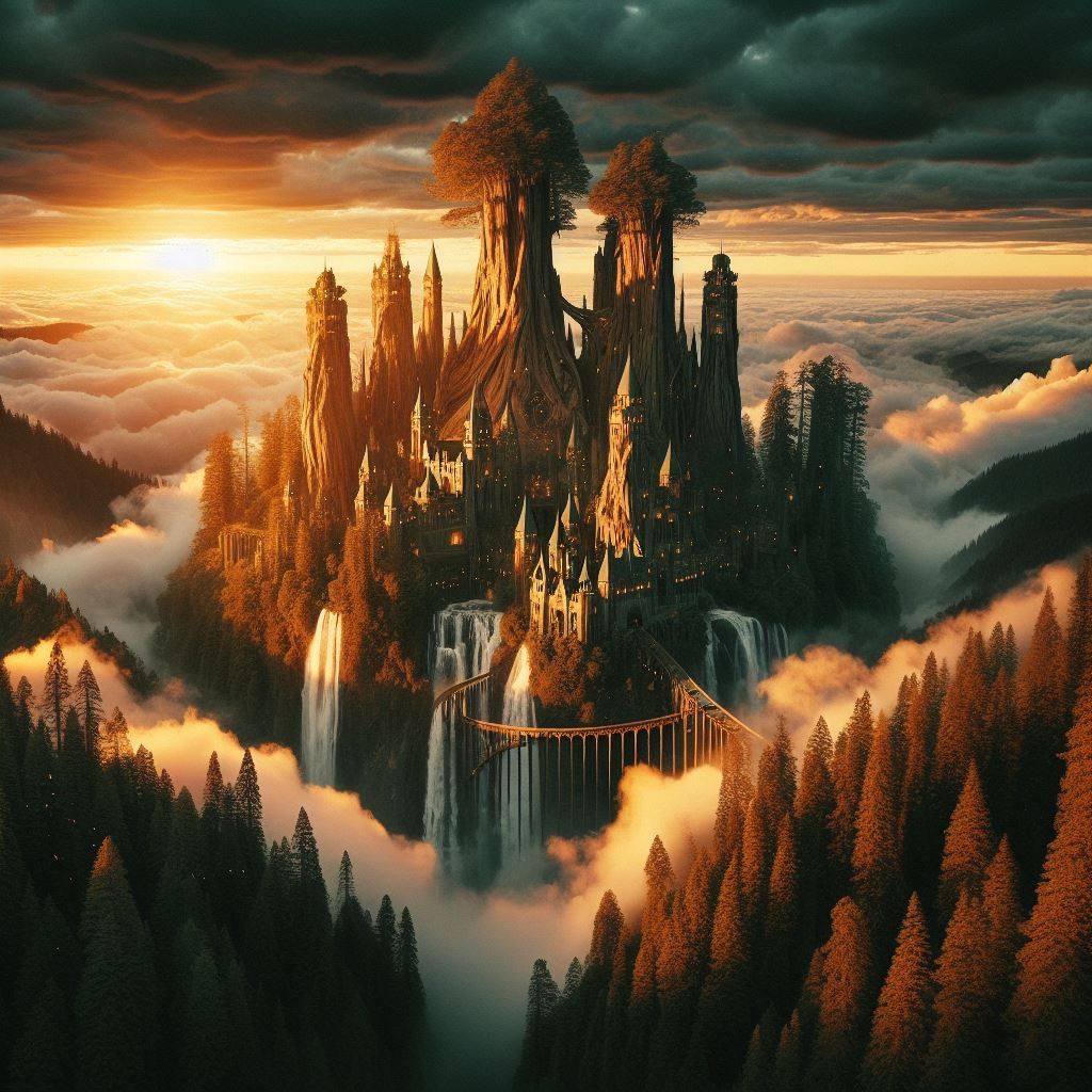 Cinematic Fantasycore Redwoods Castle Empire - AI Generated Artwork ...