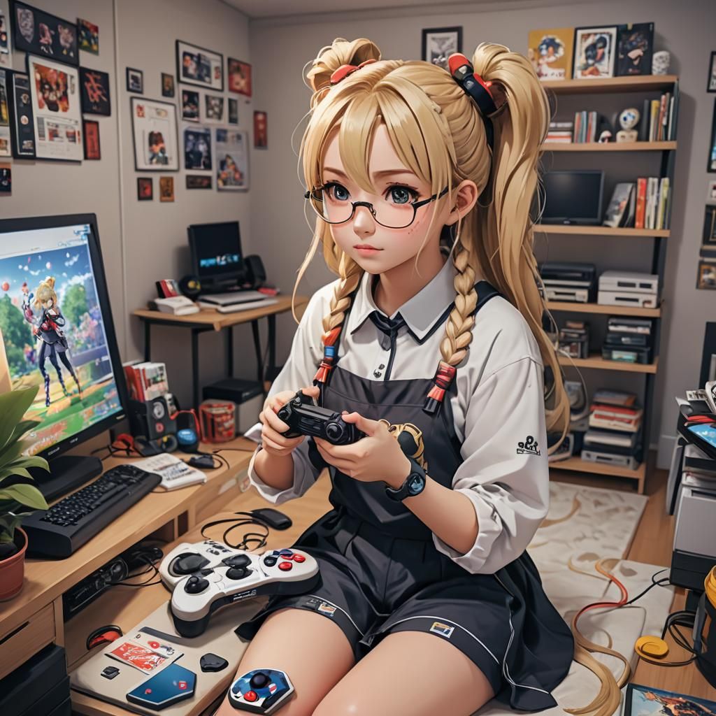 Gamer Girl - AI Generated Artwork - NightCafe Creator