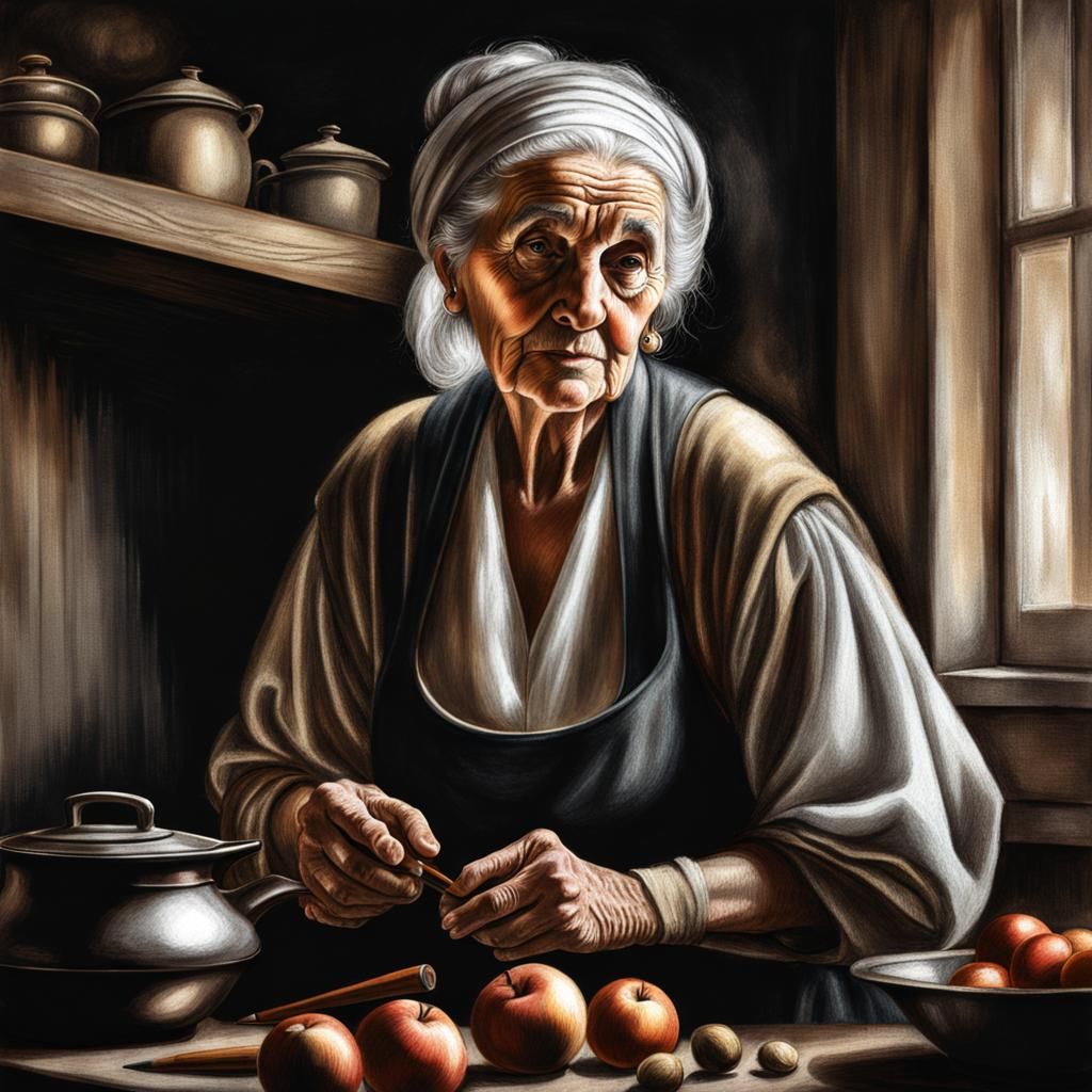 Granny in her kitchen - AI Generated Artwork - NightCafe Creator