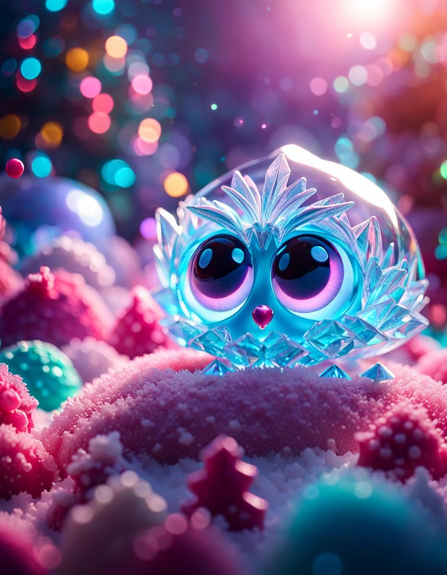 Cute Ice Sculpture Creature - AI Generated Artwork - NightCafe Creator