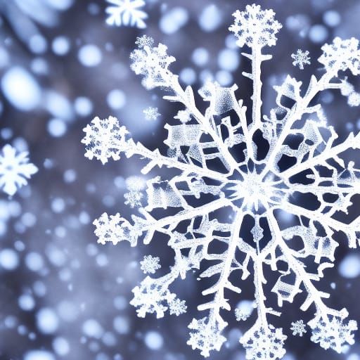 A super micro-close-up of beautiful snow flakes - AI Generated Artwork ...