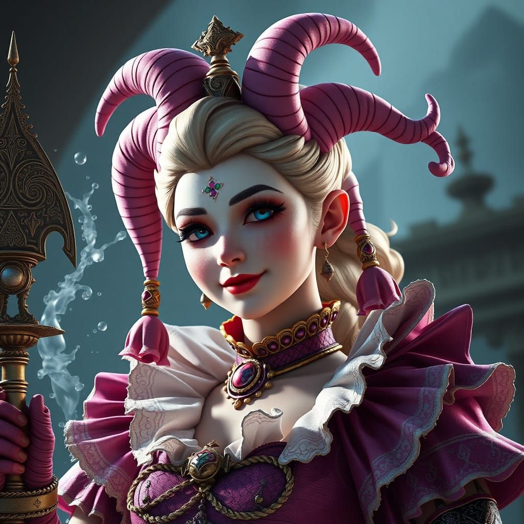 Cute female court Jester - Whimsical Female Court Jester in ...