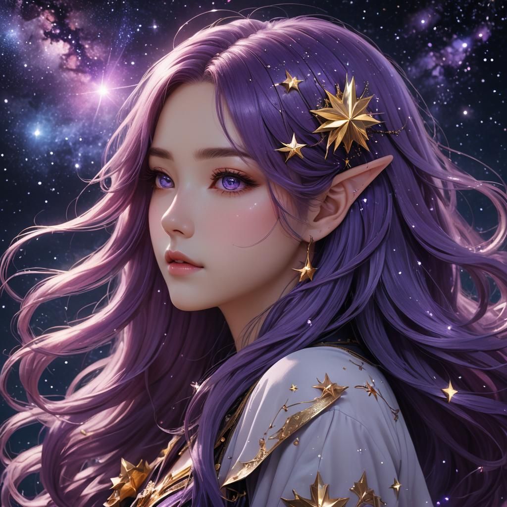 galaxy elf girl - AI Generated Artwork - NightCafe Creator