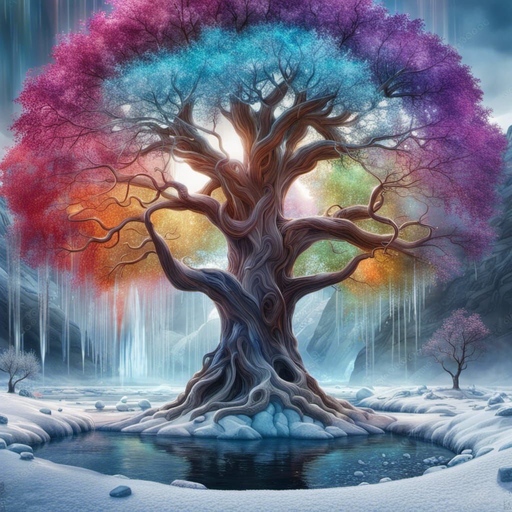 beautiful tree of life with rainows - AI Generated Artwork - NightCafe ...