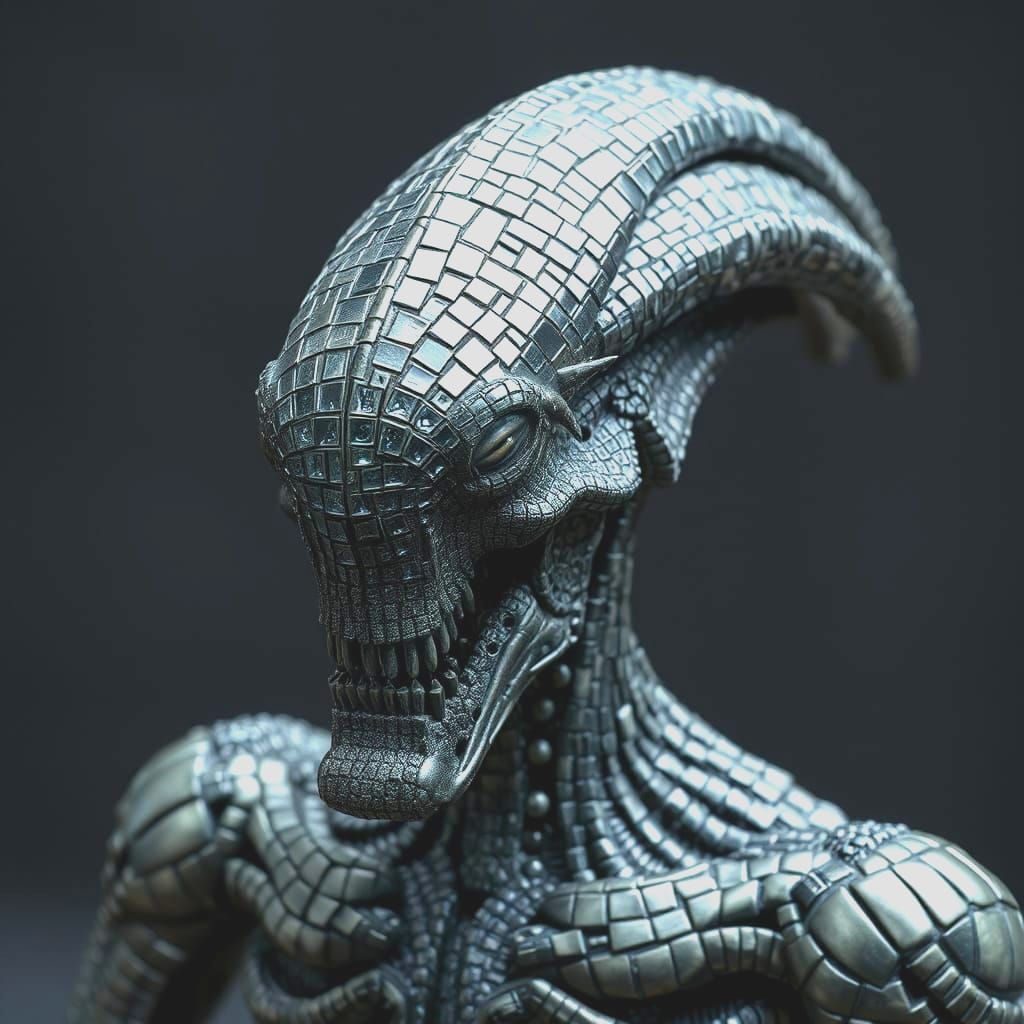 HR Giger alien mosaic - HR Giger alien mosaic
