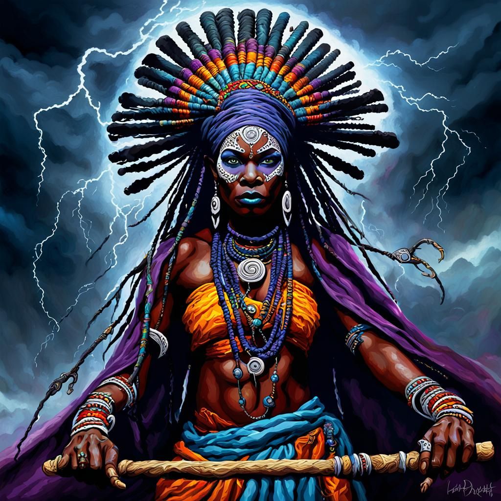In the midst of a raging storm, a mesmerizing voodoo sorceress commands ...
