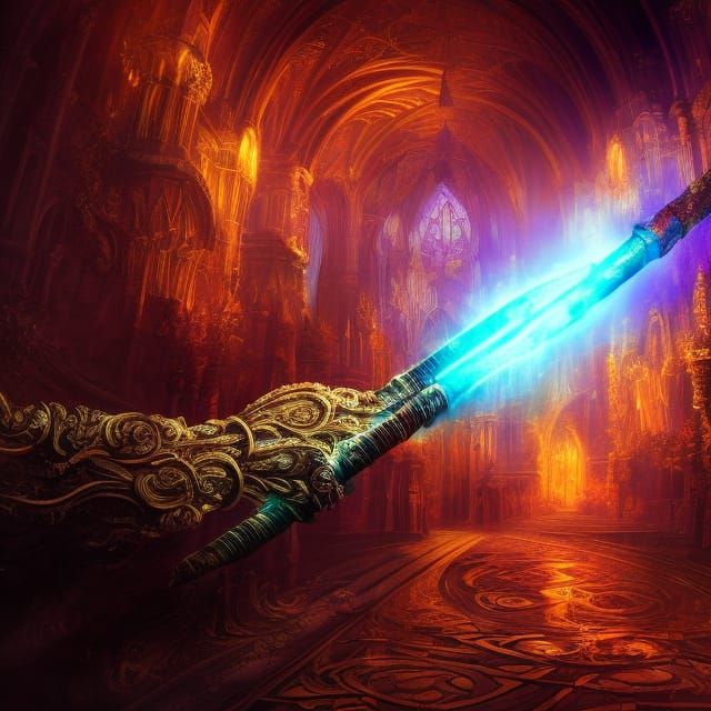 magic scepter Epic cinematic brilliant stunning intricate meticulously ...