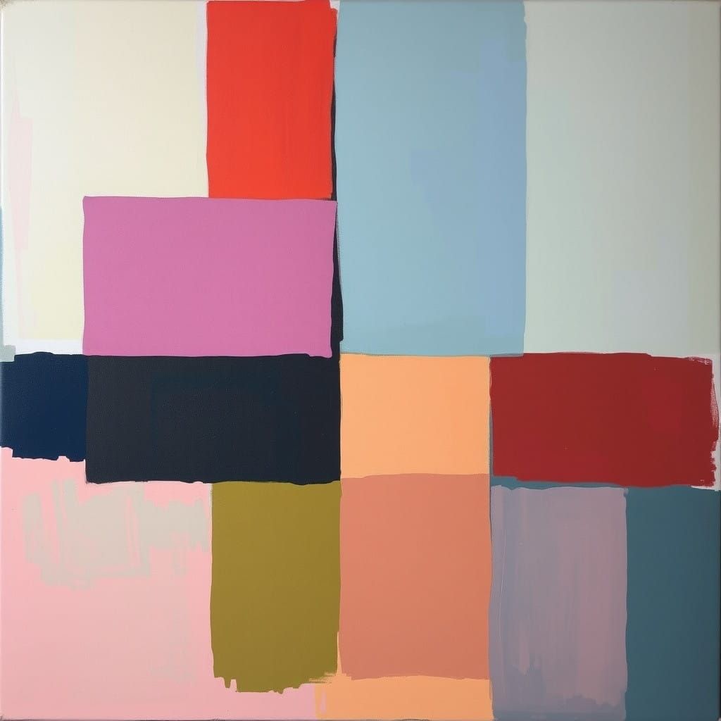 Mark Rothko art Soft colors with neon accent big shapes irregular ...
