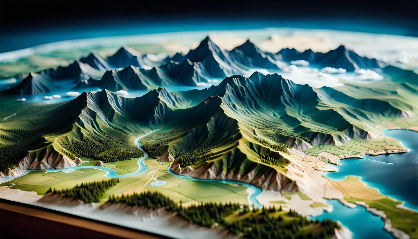 Mountain Range 3D Map - AI Generated Artwork - NightCafe Creator