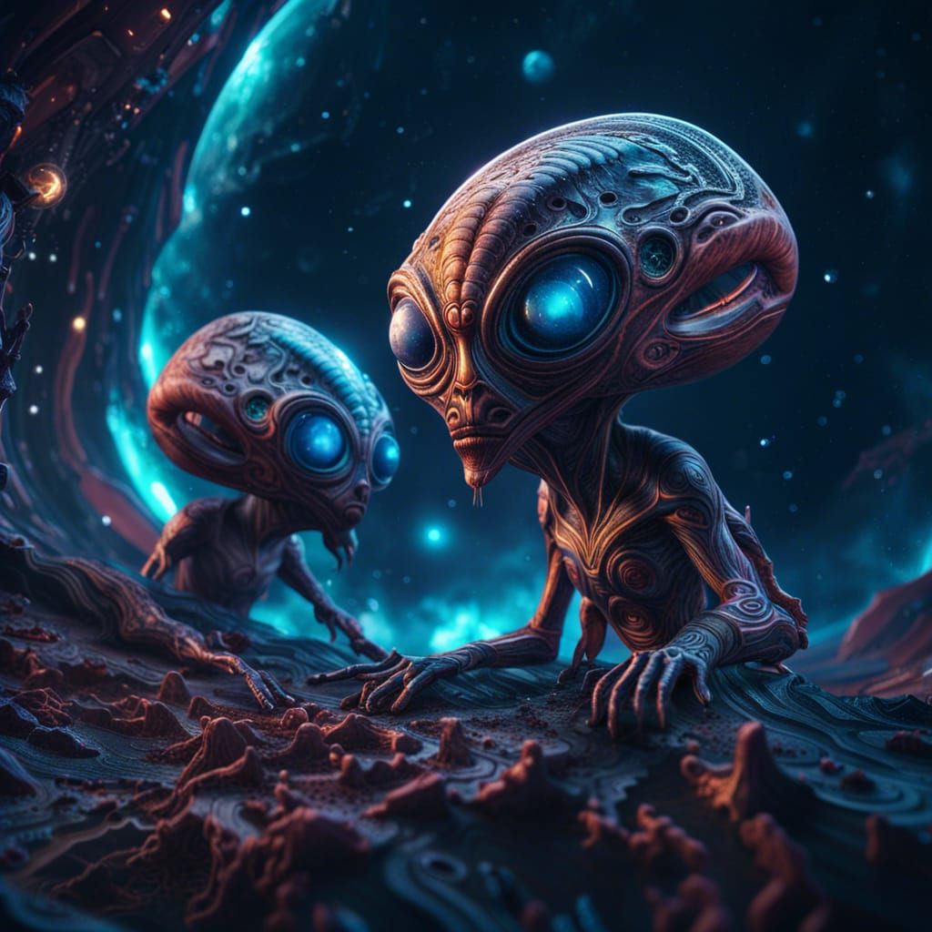 twin aliens - AI Generated Artwork - NightCafe Creator