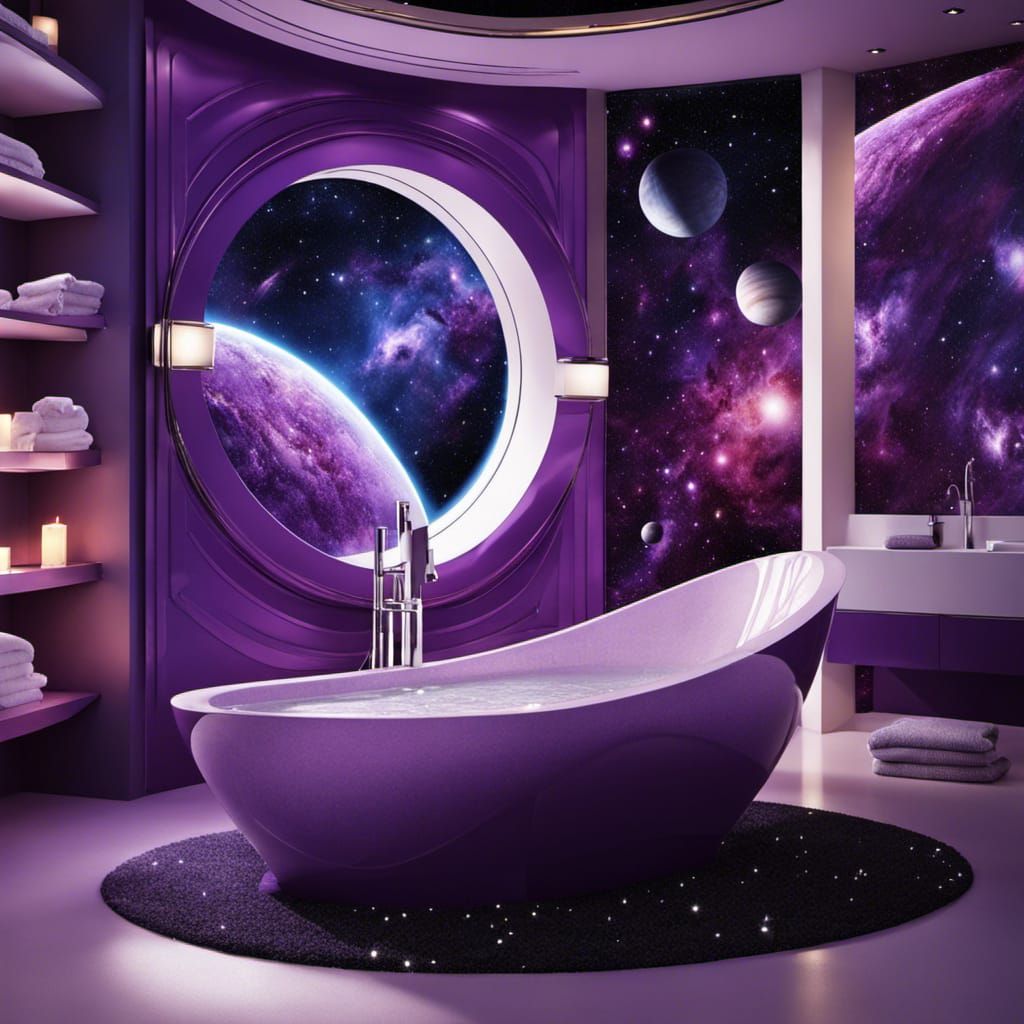 Gorgeous Galaxy Bathroom - AI Generated Artwork - NightCafe Creator