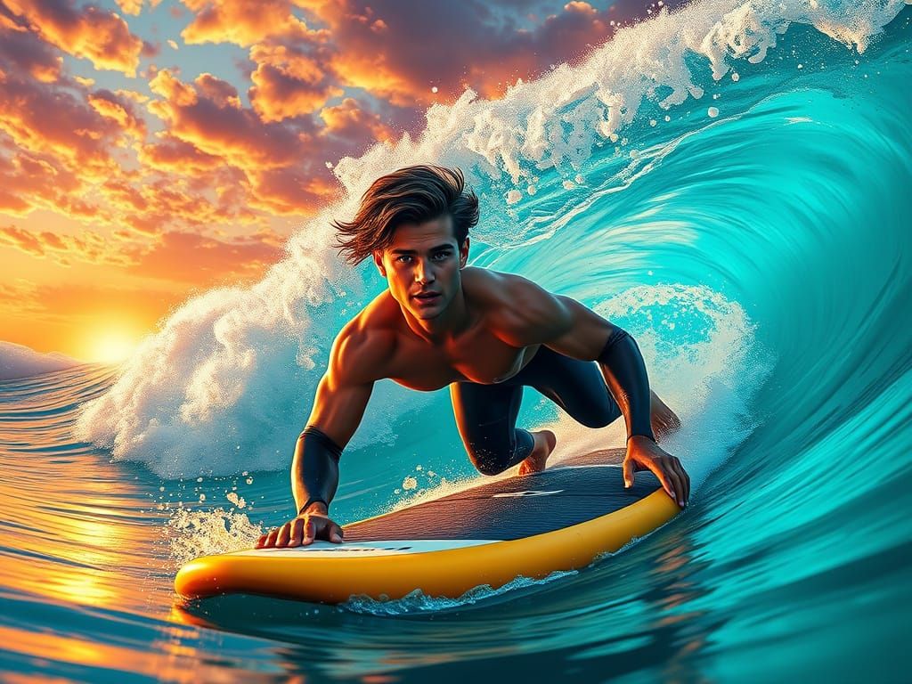 Surfer, shining genius, lord of the ocean.