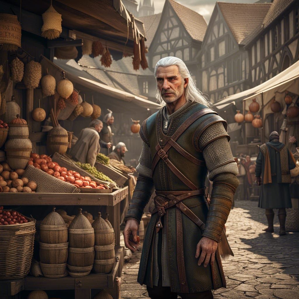 Gerald of Rivia going for groceries - AI Generated Artwork - NightCafe ...