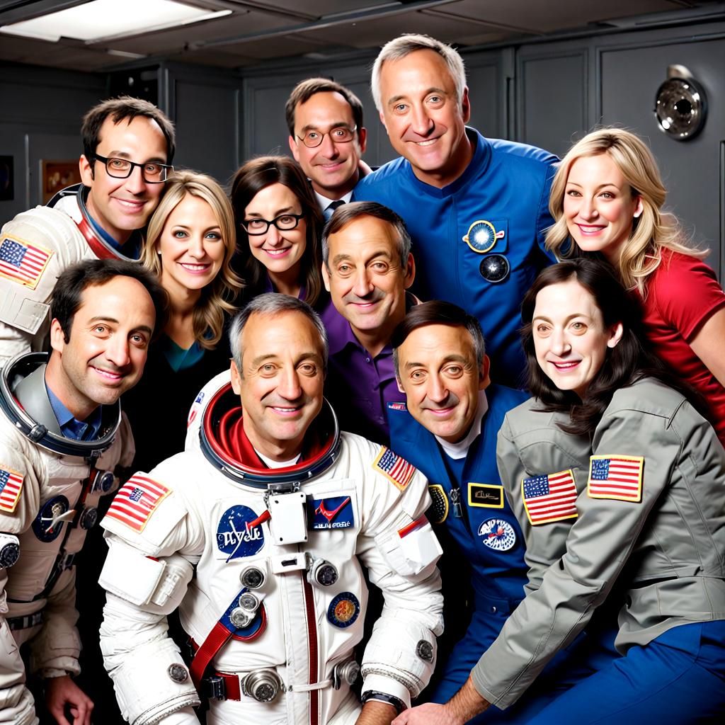 Mike Massimino Astronaut and the cast of the Big Bang Theory - AI Generated Artwork - NightCafe ...