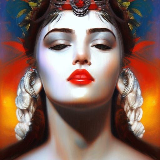 close-up "Heaven's Beautiful Goddess" done as 512-bit art" by Jusepe ...