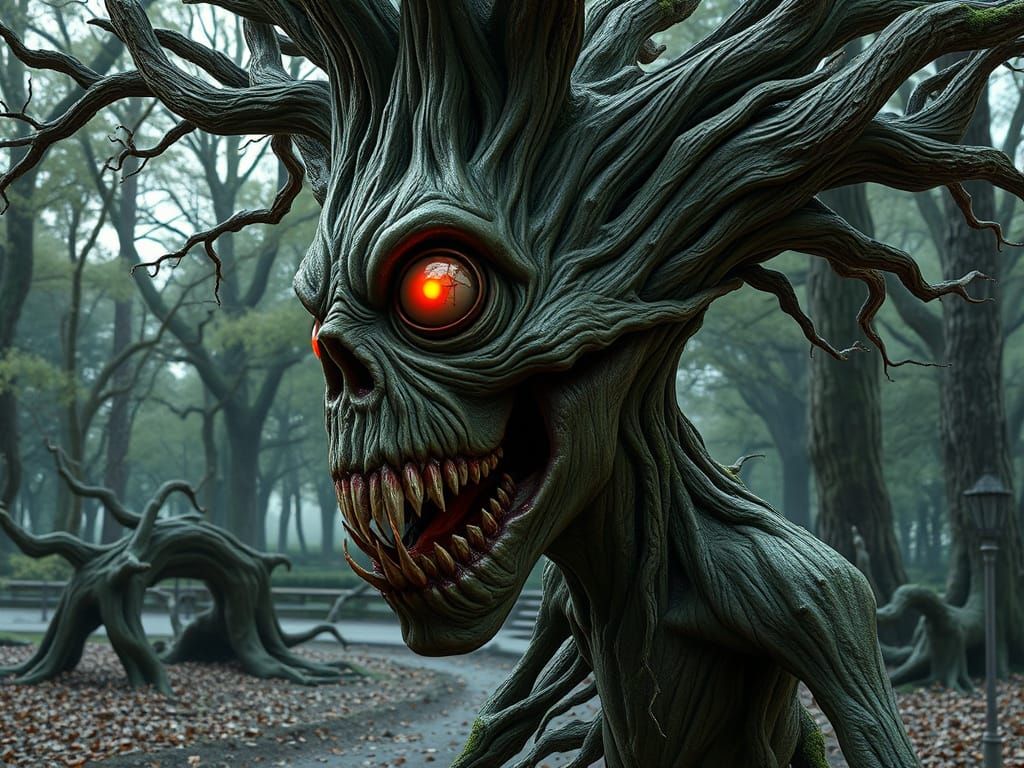 Grotesque Tree Creature in Hyper-Realistic 3D CGI ... - AI Art