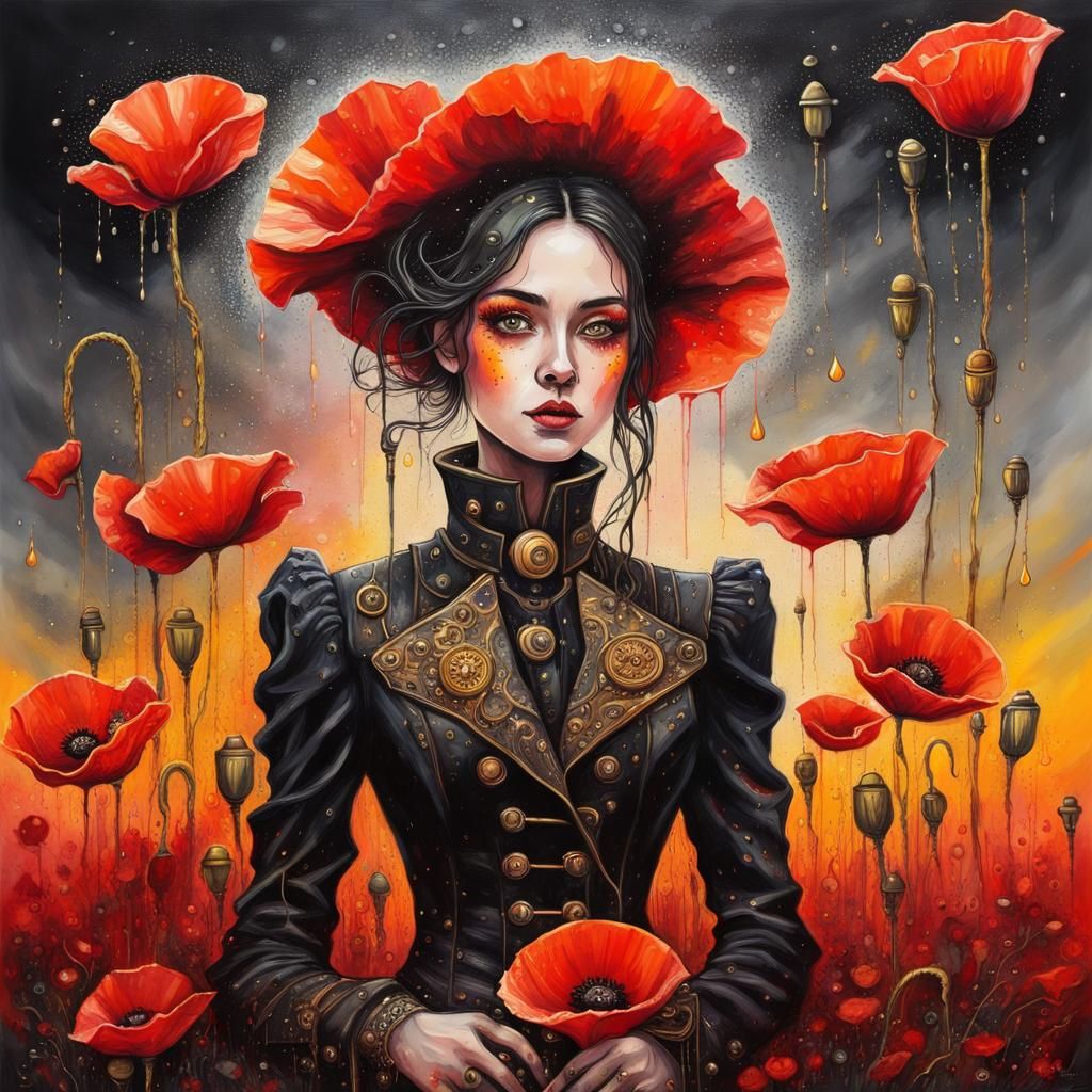Poppie in Flanders Poppy Field - AI Generated Artwork - NightCafe Creator