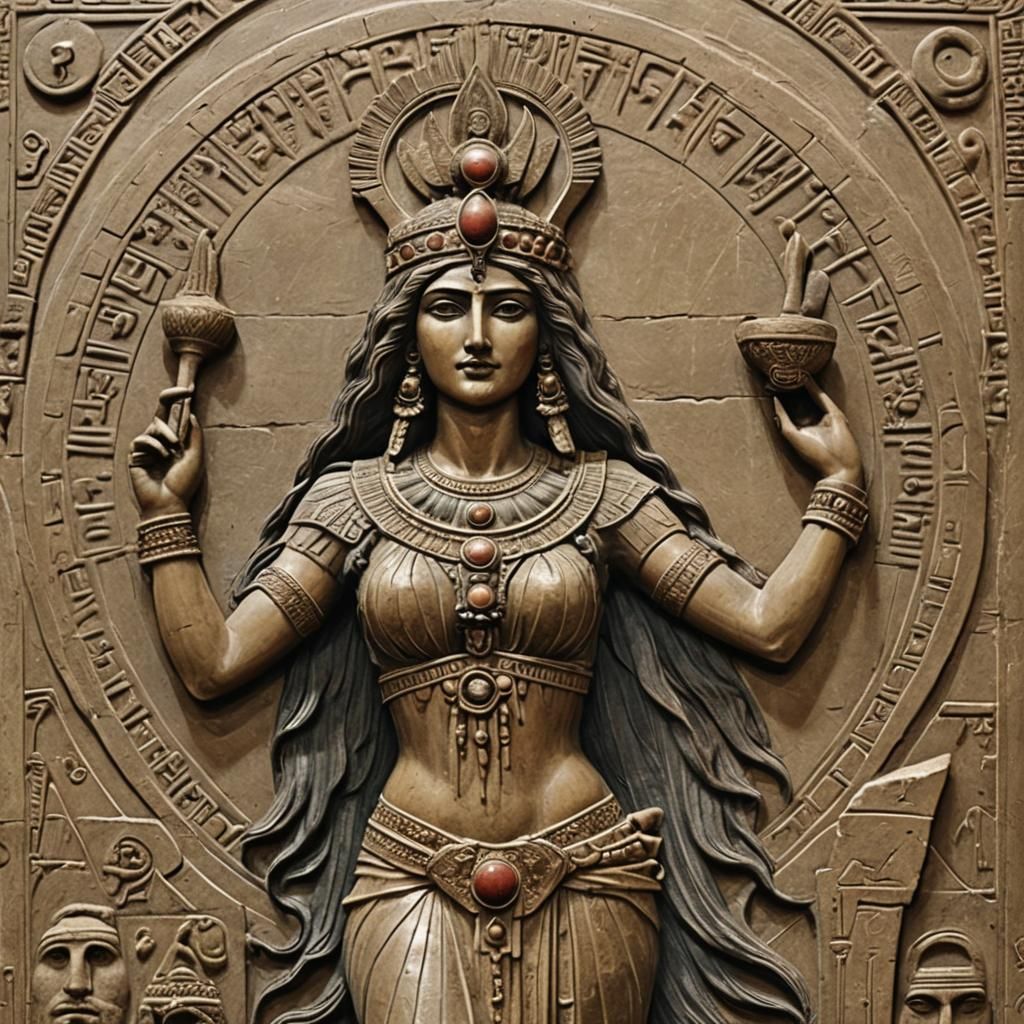 Ishtar Sumerian goddess of love, passion, femininity, beauty - AI Generated Artwork - NightCafe ...
