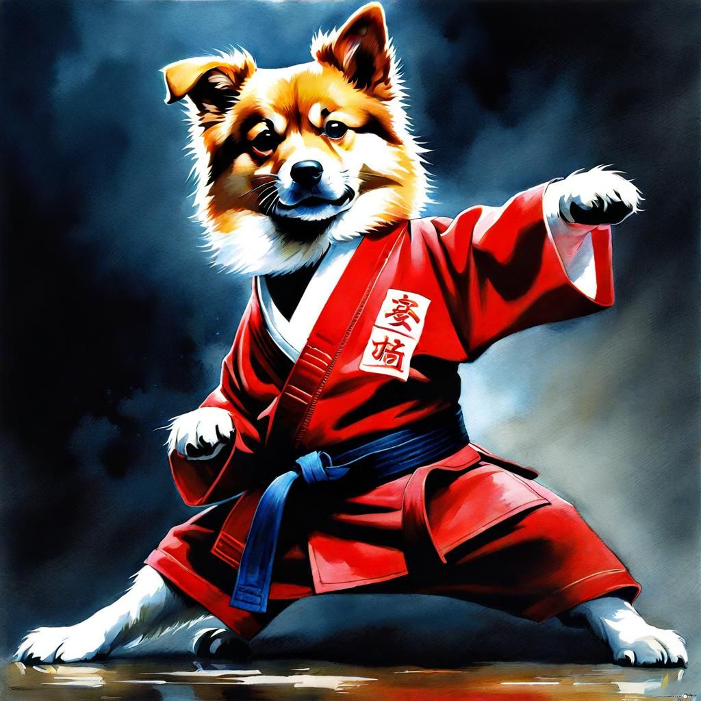 Karate Dog - AI Generated Artwork - NightCafe Creator