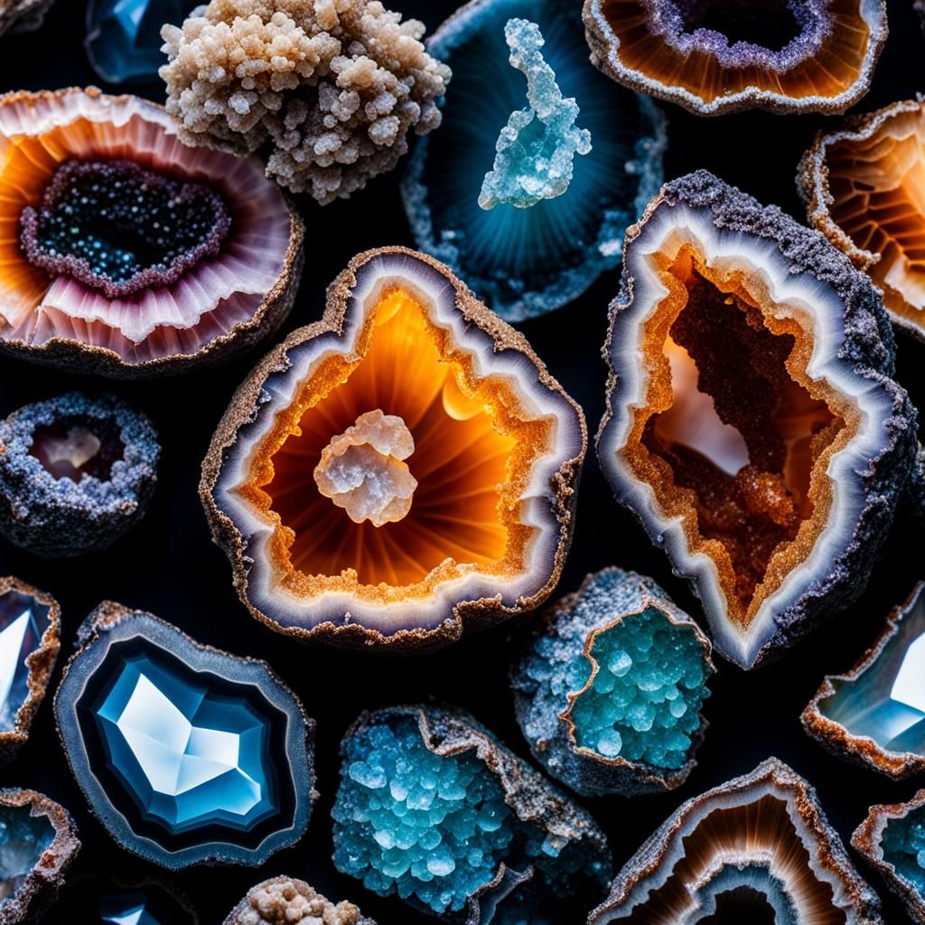 Sparkling geodes - AI Generated Artwork - NightCafe Creator