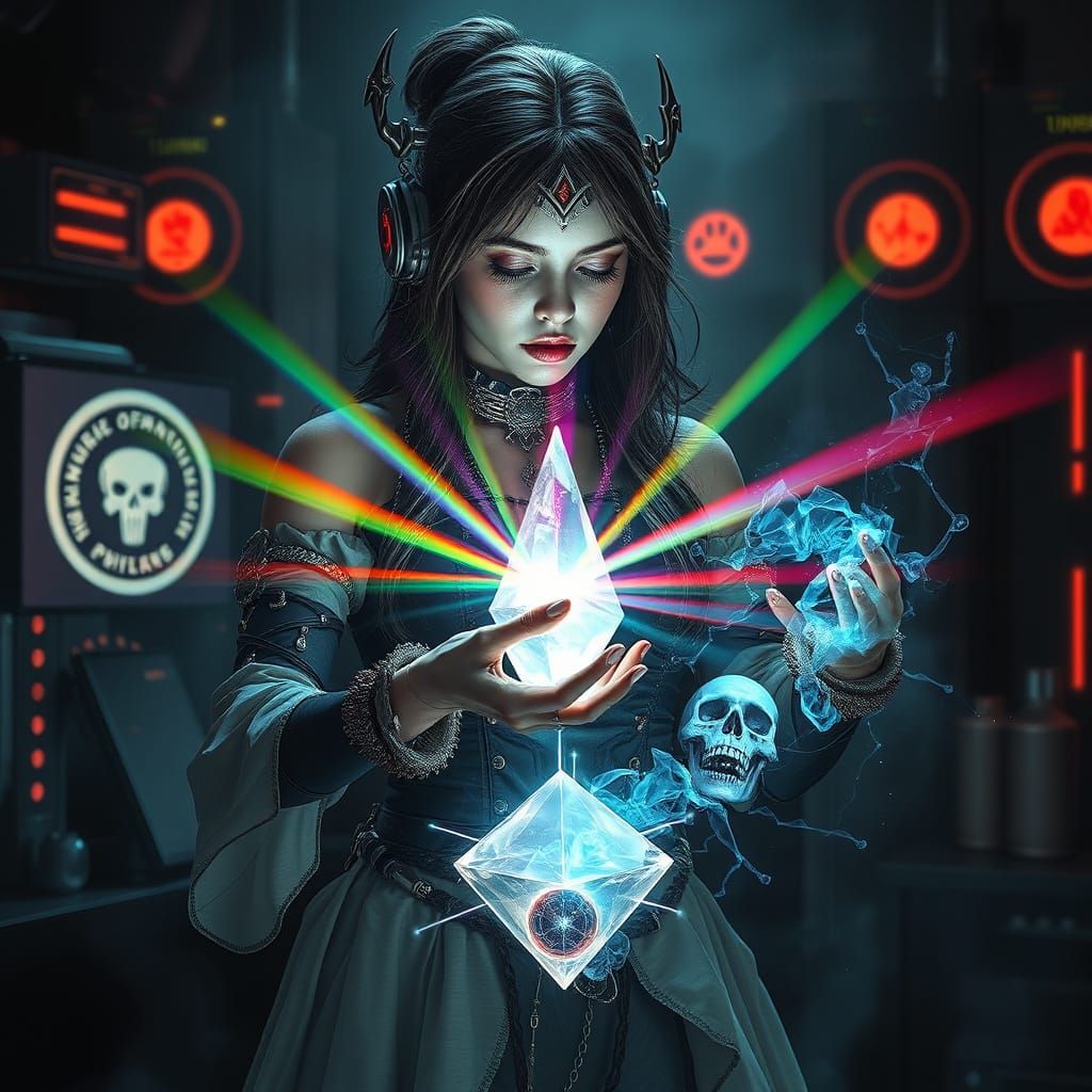 Spectral Conduit - Cyberpunk Necromancer Channels Magic Thro...