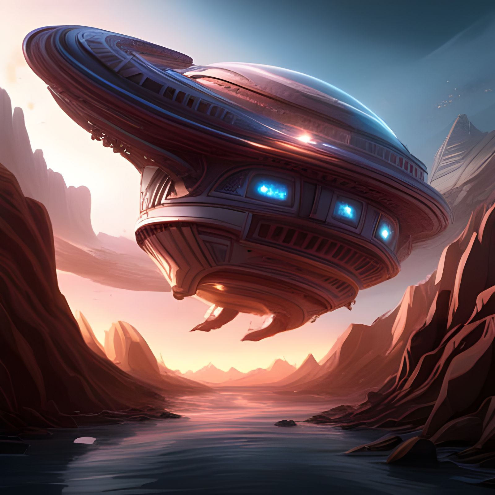 Alien Spaceship - AI Generated Artwork - NightCafe Creator