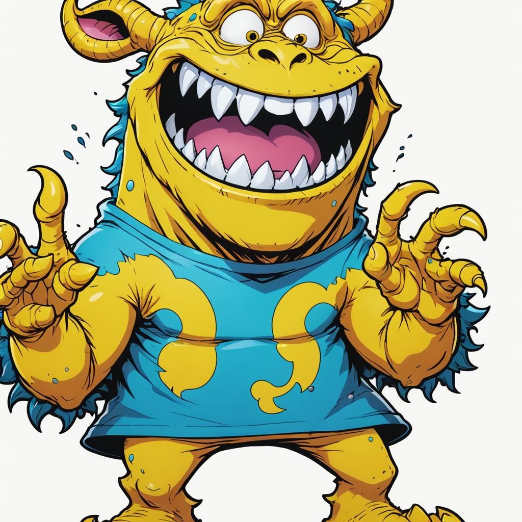 milton the monster smiling, colorful clothing, Mark Brooks and Dan ...