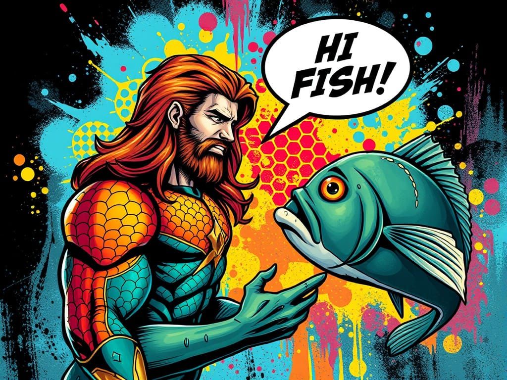 Aquaman and the fish - Aquaman and the fish